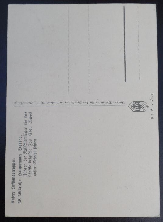 Kurland Docs | Willrich card Hauptmann Delica-Eben Emael