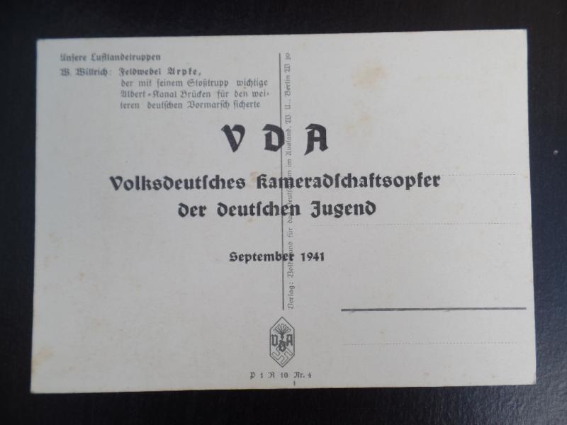 Kurland Docs | Willrich card Feldwebel Arpke