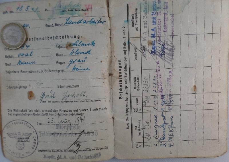 Kurland Docs | Soldbuch KM - Mar.Flak Abt.704 - "Atlantik Festung ...