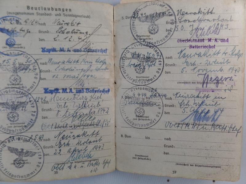 Kurland Docs | Soldbuch KM - Mar.Flak Abt.704 - "Atlantik Festung ...