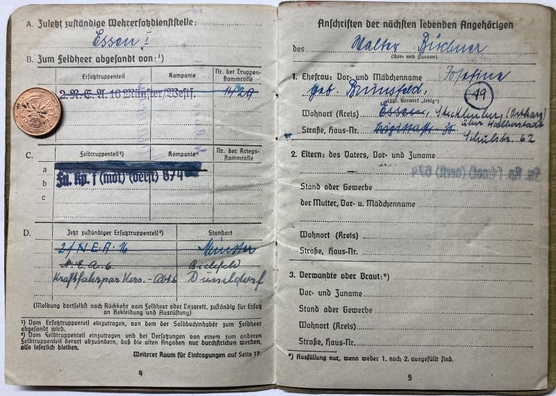 Kurland Docs | Soldbuch WH (Heer) - Fu.Kp.(mot.) 674 - Büchner