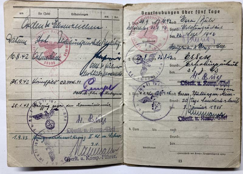 Kurland Docs | Soldbuch WH (Heer) - Fu.Kp.(mot.) 674 - Büchner