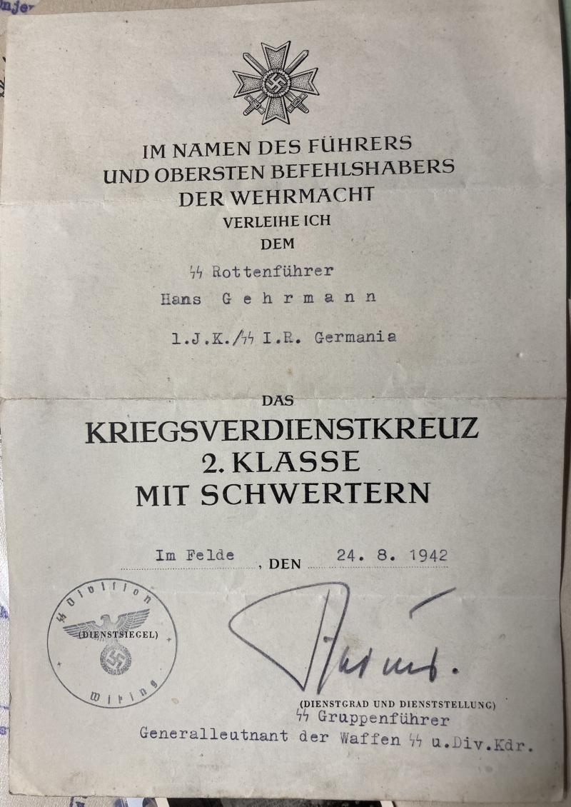 Kurland Docs | Citation set/grouping - "Waffen-SS" - "Germania" - Gehrmann