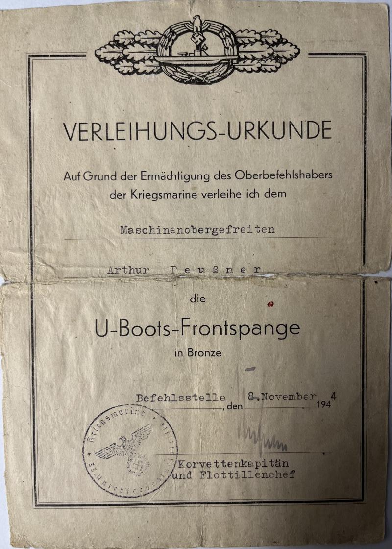 Kurland Docs | Citation grouping - KM - 33.U-Boot Flottille - Peussner